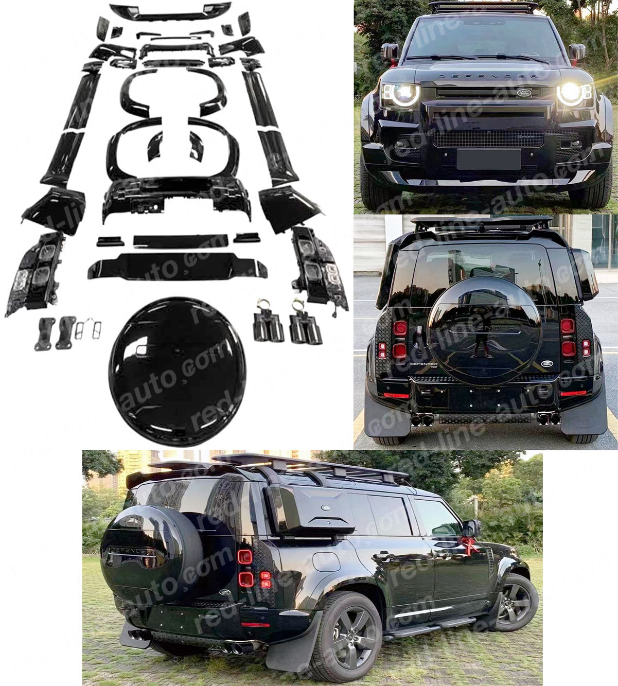 Land Rover Defender L663 90 110 130 body kits and accessories – red ...