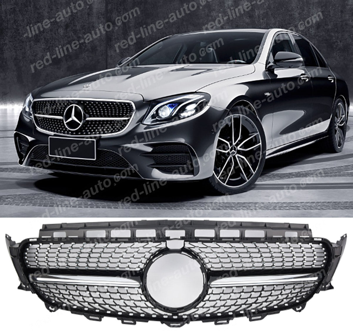 Pre-facelift Mercedes W213 E-Class S213 Black AMG Grille Chrome Diamond ...