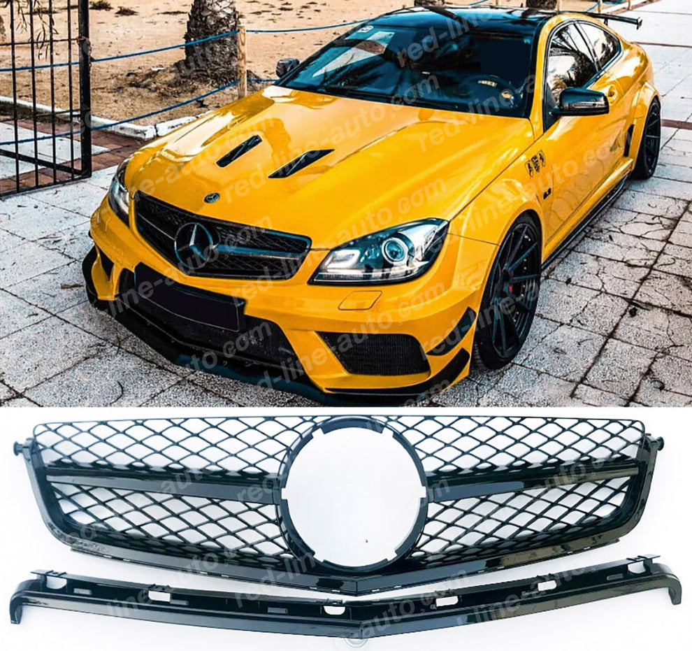 Pre-facelift AMG C63 S W204 Saloon S204 Estate Single-fin Grille Full ...